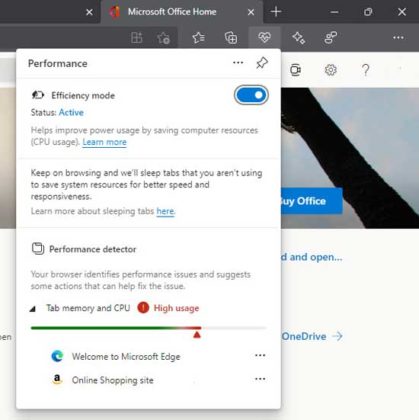 Enable and Test Microsoft Edge Performance Detector - Techtrickz