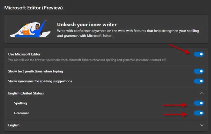 How to Enable and Use The Built-in Microsoft Editor in Edge Browser ...