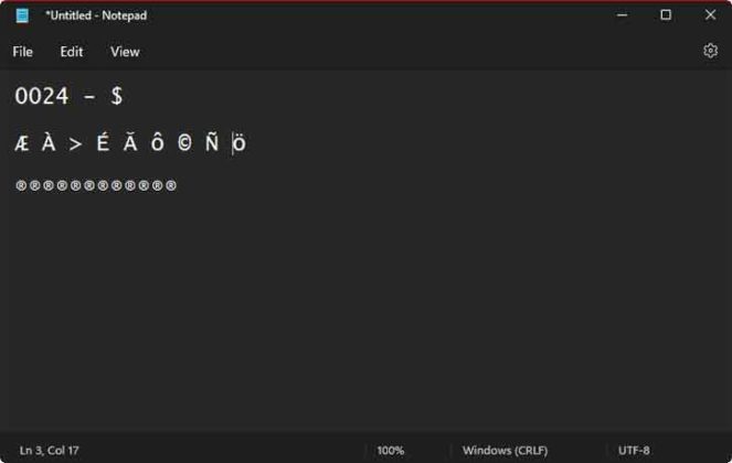 Enter Unicode Characters in Notepad Using Alt+X and Character Map Tool ...