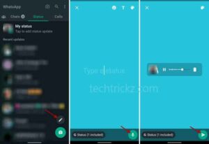 How to Share Voice Note as Status on WhatsApp - Techtrickz