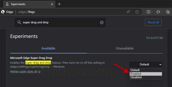 How to Enable and Use Super Drag and Drop Feature on Microsoft Edge - Techtrickz