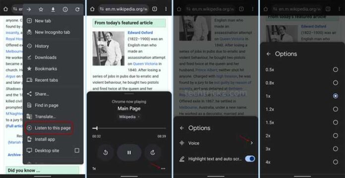 How to Turn On and Use Read Aloud on Chrome for Android - Techtrickz