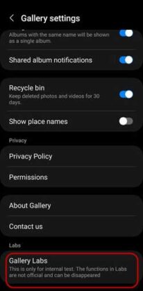 How to Enable Hidden Gallery Labs Option in Samsung Galaxy Phones ...