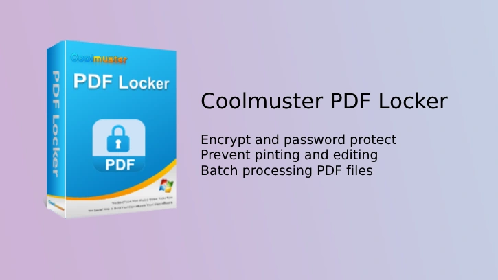 Coolmuster PDF Locker Free License: Password Protect and Prevent ...